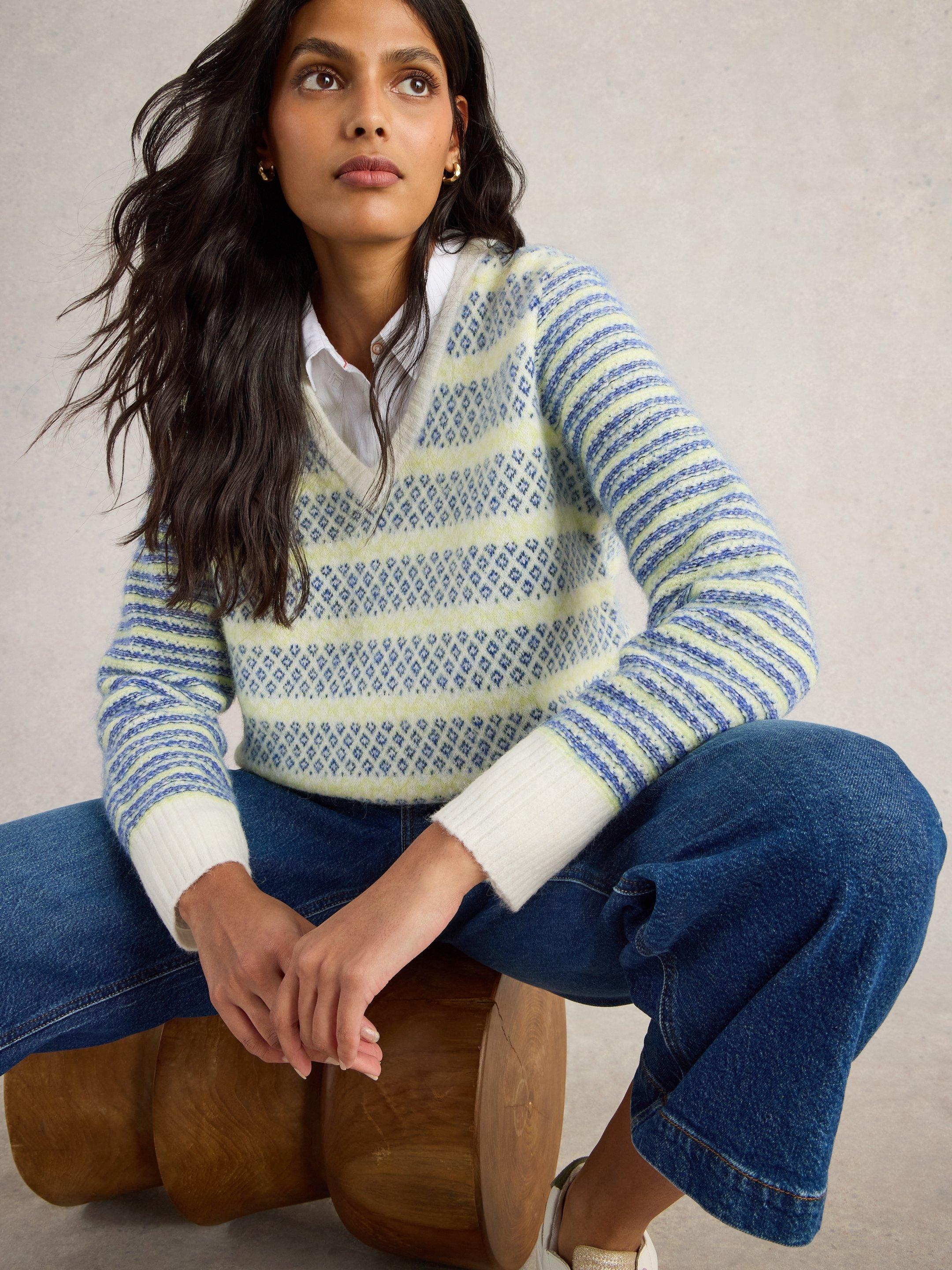 SAMMY STRIPE JUMPER in BLUE MULTI | White Stuff