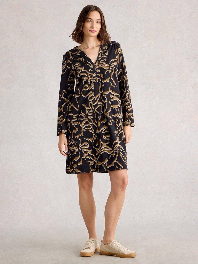 June Dress in BLACK MULTI | White Stuff