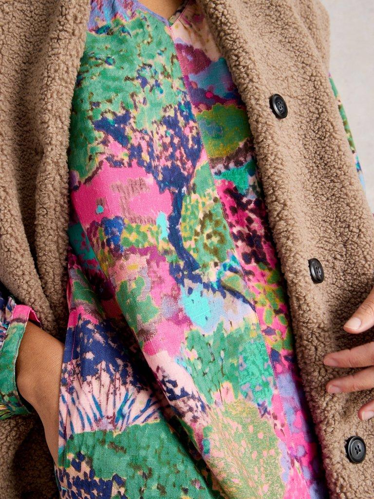 Cerys Cocoon Dress in PINK MULTI | White Stuff