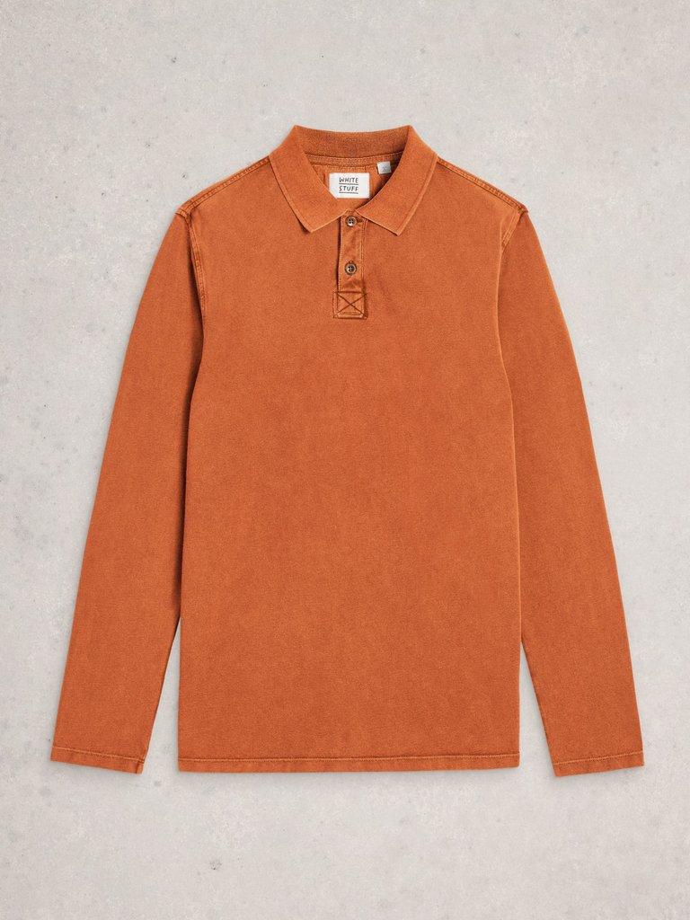 Utility Long Sleeve Polo in MID ORANGE | White Stuff