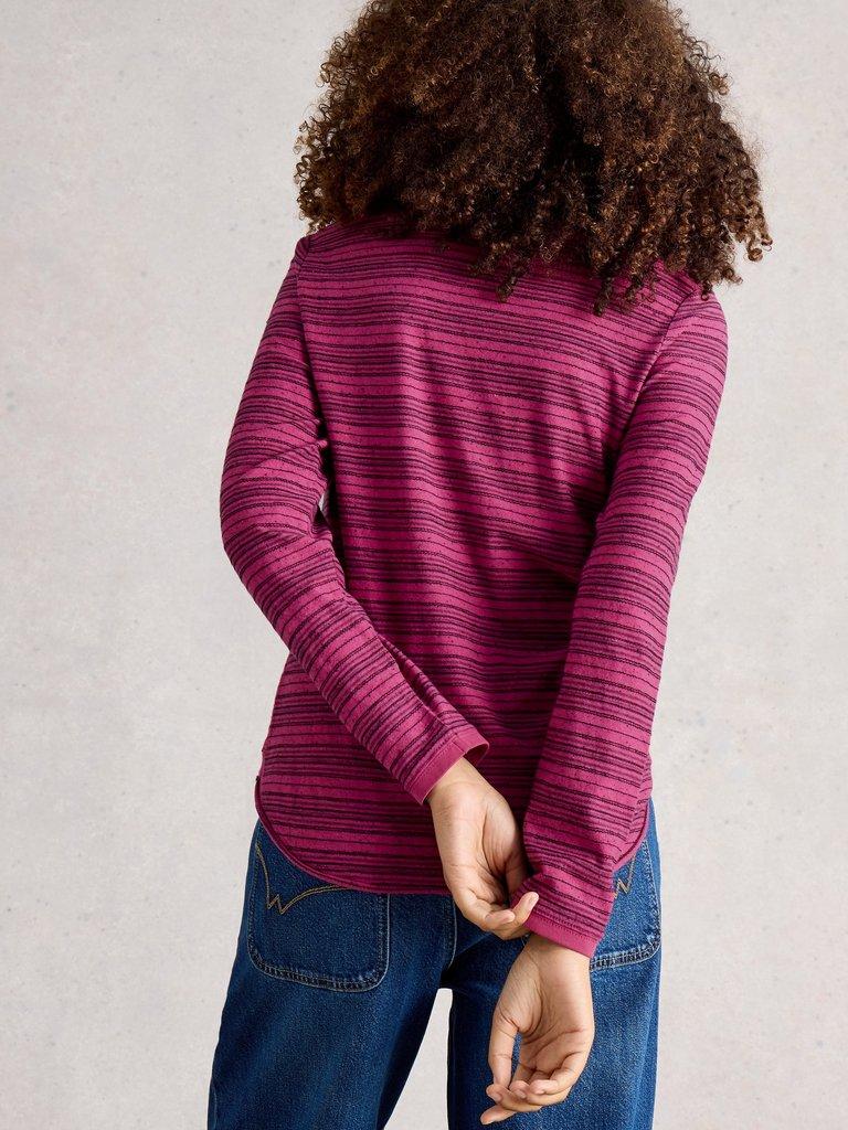 CLARA STITCH TEE in DK PLUM | White Stuff