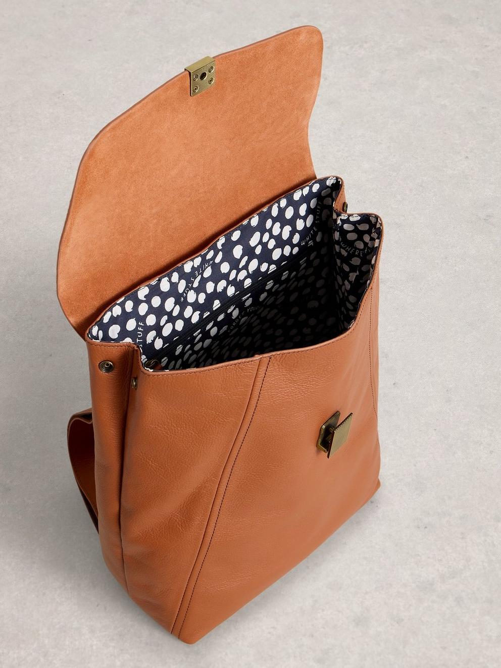 Coco Leather Backpack in TAN MULTI | White Stuff EU