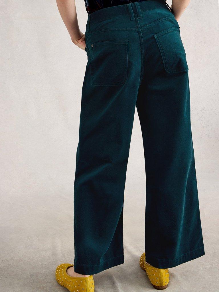 Tia Velvet Wide Leg Crop in DK TEAL | White Stuff EU