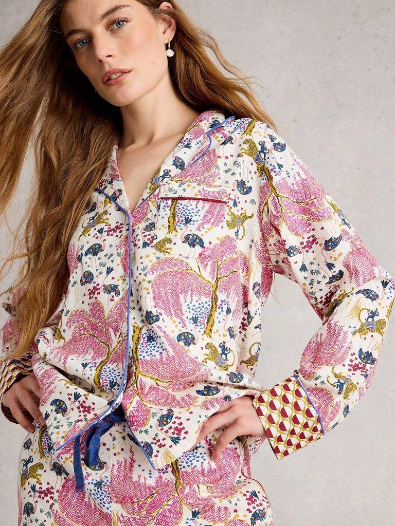 NINA ORGANIC PJ LONG SLEEVE SHIRT in NATURAL PRINT | White Stuff