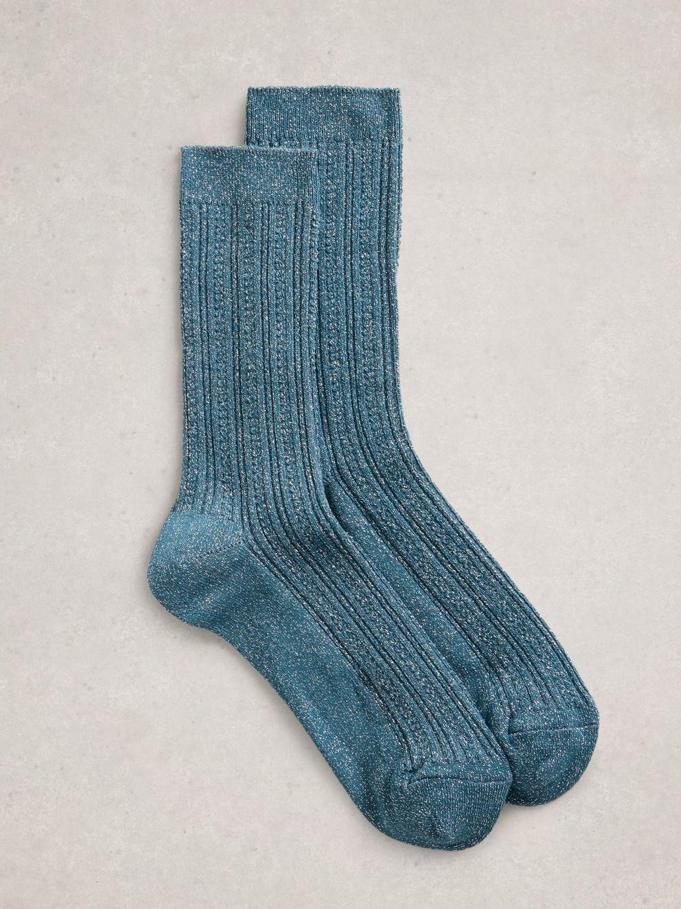 Sparkle Sock in DK TEAL | White Stuff