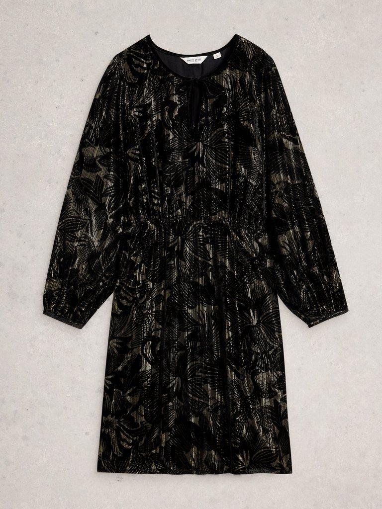 Faye Devore Velvet Dress in BLACK MULTI | White Stuff EU