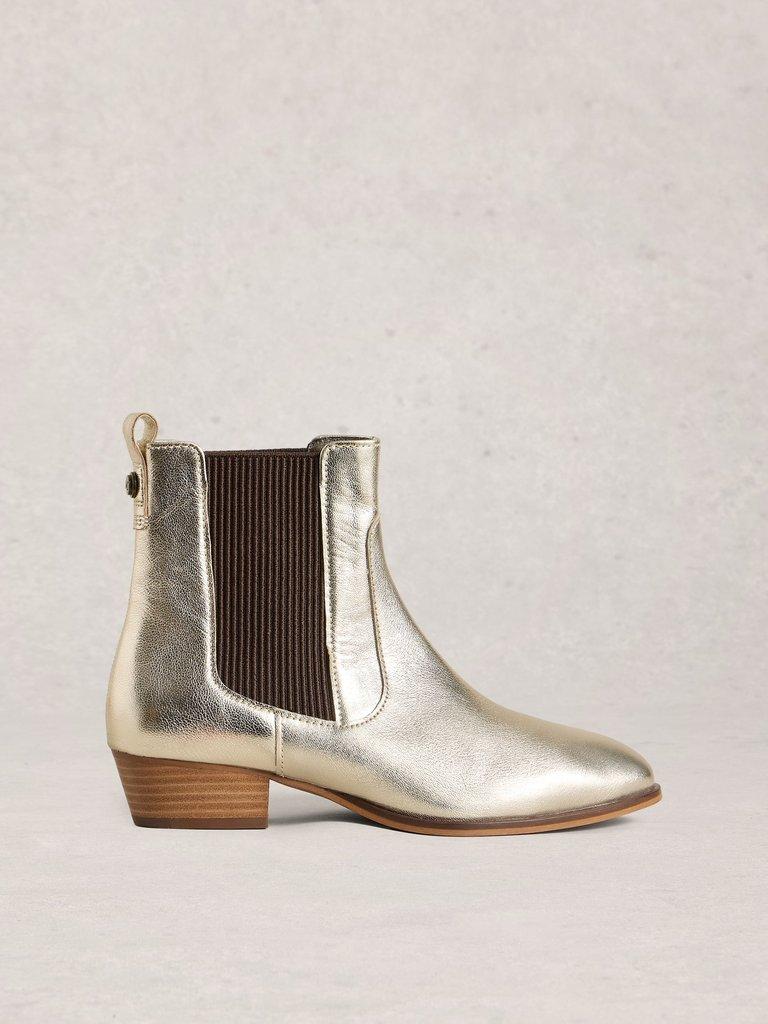 Chelsea Willow Ankle Boot in GOLD TONE METALLIC | White Stuff