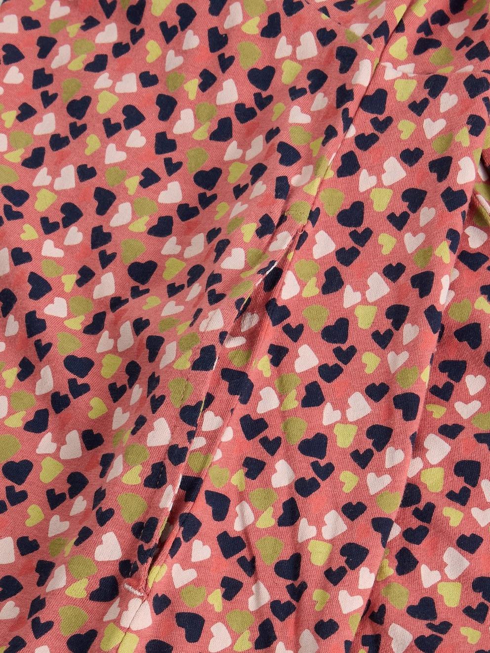 Megan Short Sleeve V Neck Jersey Dress in PINK MULTI | White Stuff US