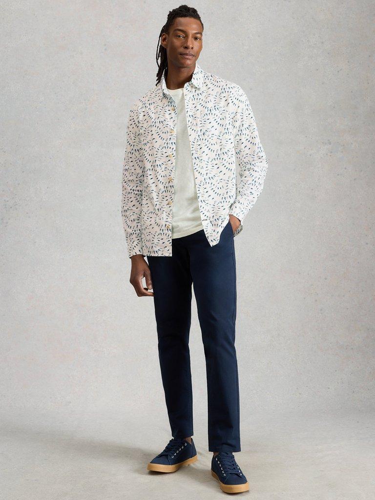 Finsbury Swim Fish Print Shirt in WHITE PRINT | White Stuff
