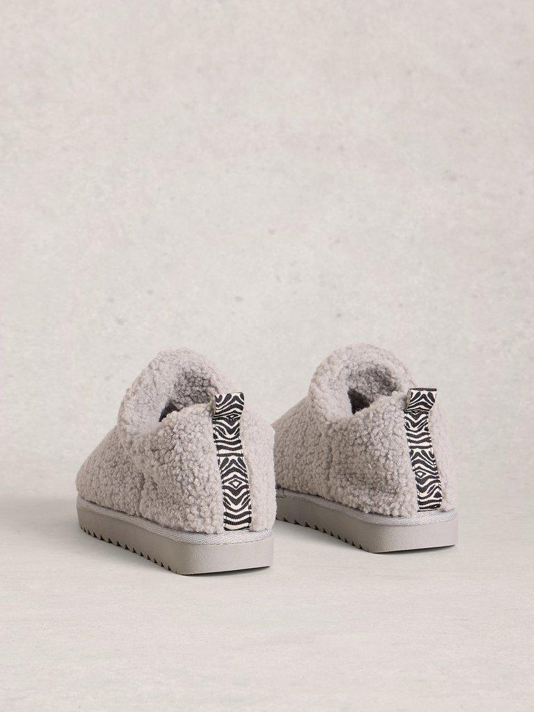 Borg Slipper Booties in MID GREY | White Stuff