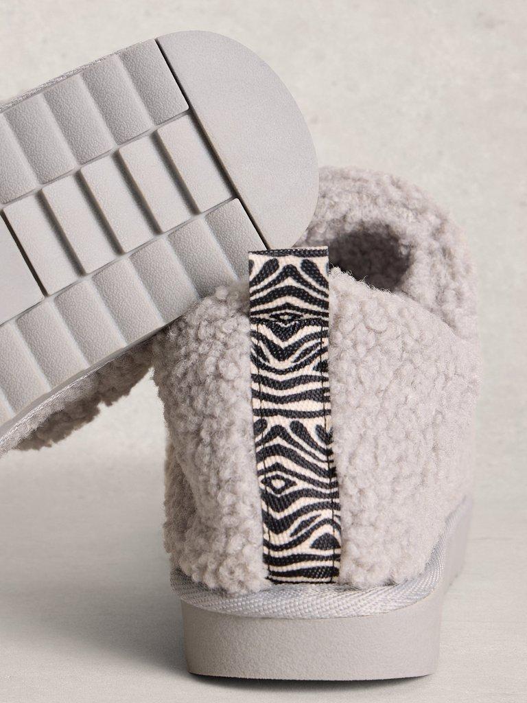 Borg Slipper Booties in MID GREY | White Stuff