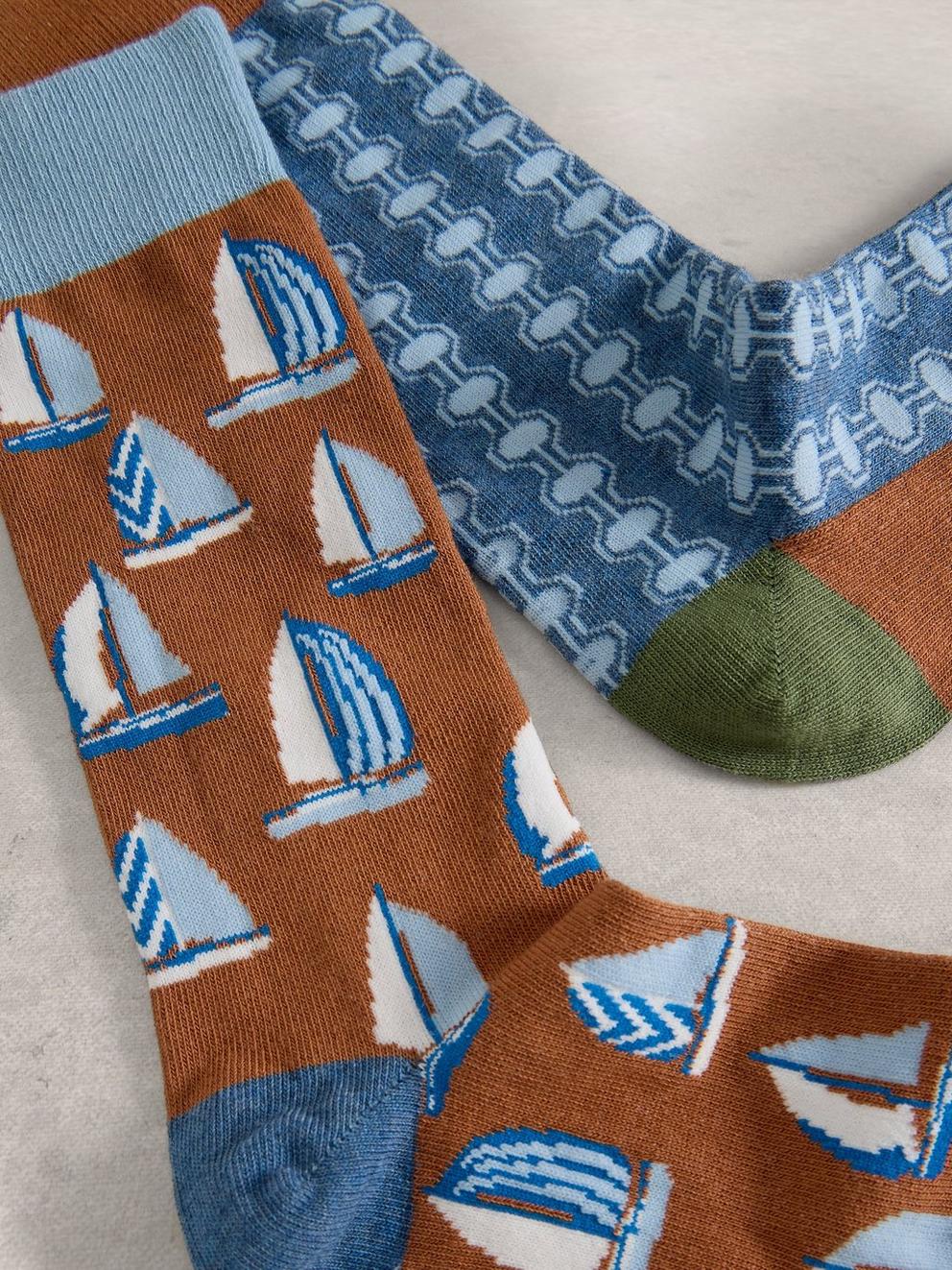 2PK SAILING ANKLE SOCK in DARK CHARTREUSE | White Stuff