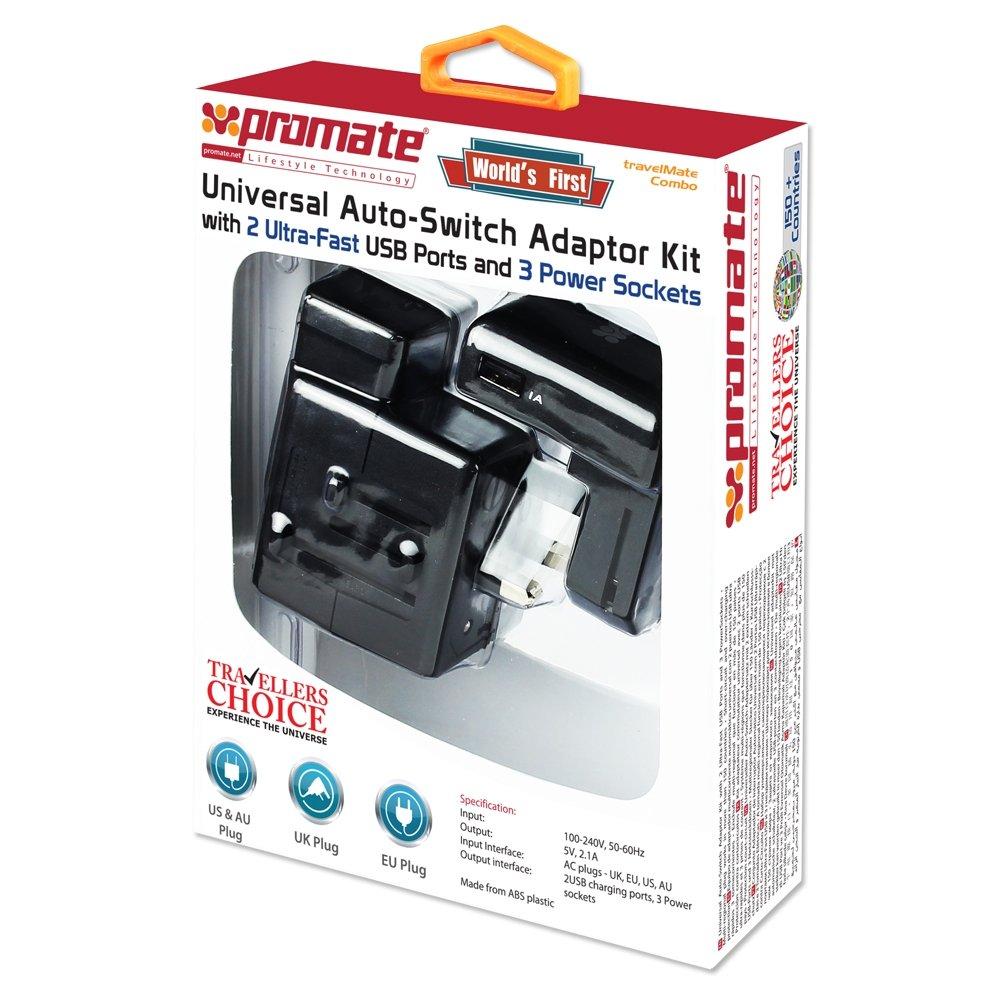 Promate Travel Mate Combo Universal Adaptor Kit Price in Kuwait - Xcite