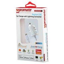 Promate Car Charger with Lightning Connector - White (proChargeLT.WHITE ...