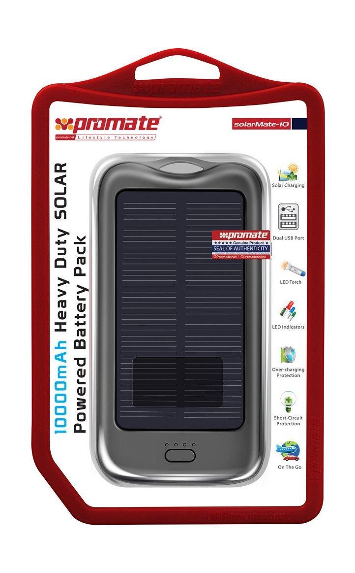 Promate 10000 mAh Solar Powered Power Bank - Black Price in Kuwait - Xcite