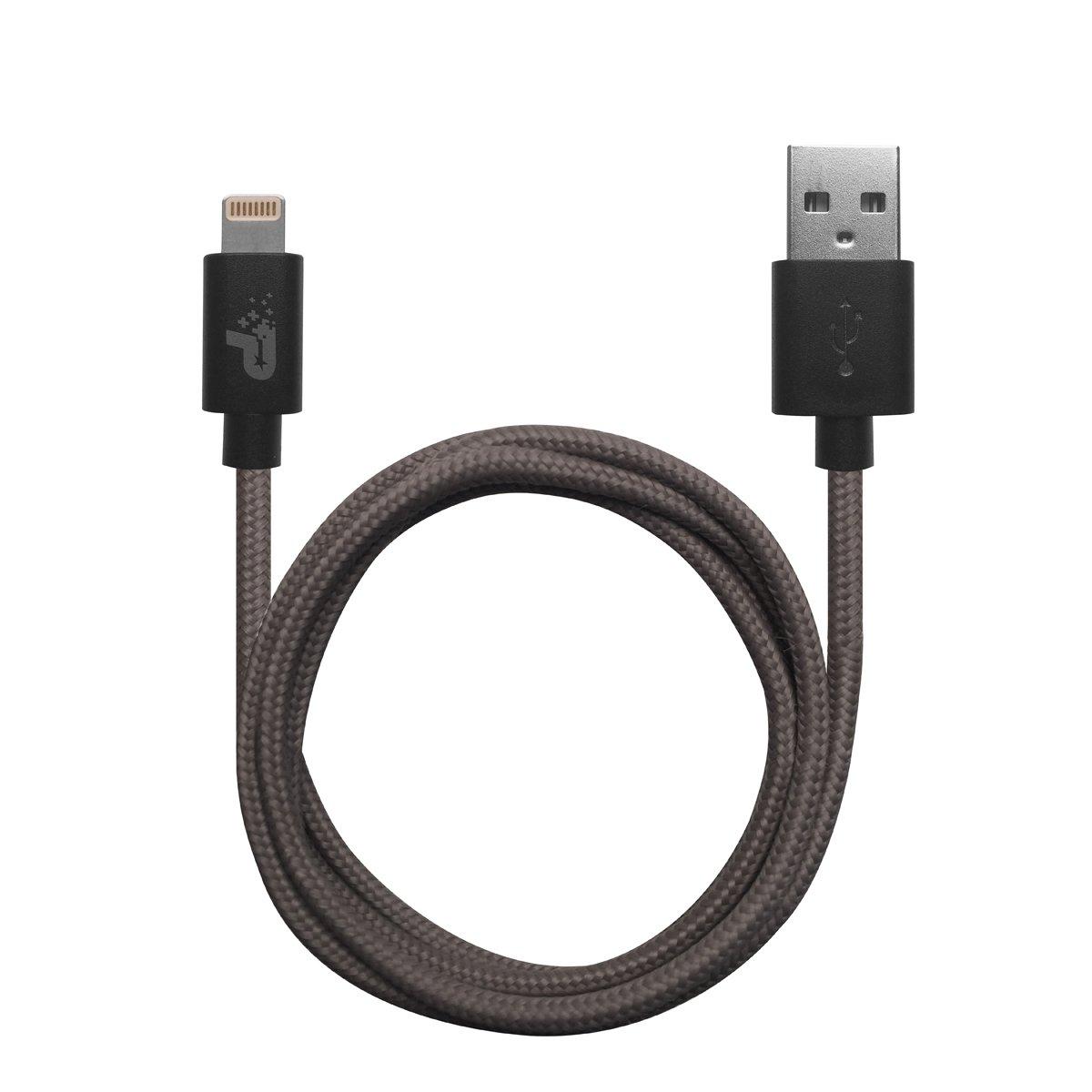 Patriot Woven USB to Lightning Cable 1 meter - Grey Price in Kuwait - Xcite