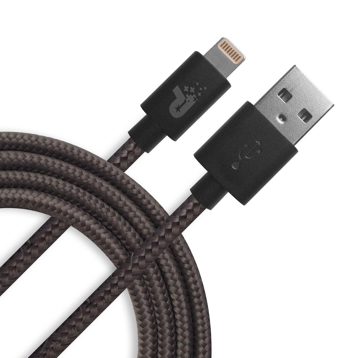 Patriot Woven USB to Lightning Cable 1 meter - Grey Price in Kuwait - Xcite