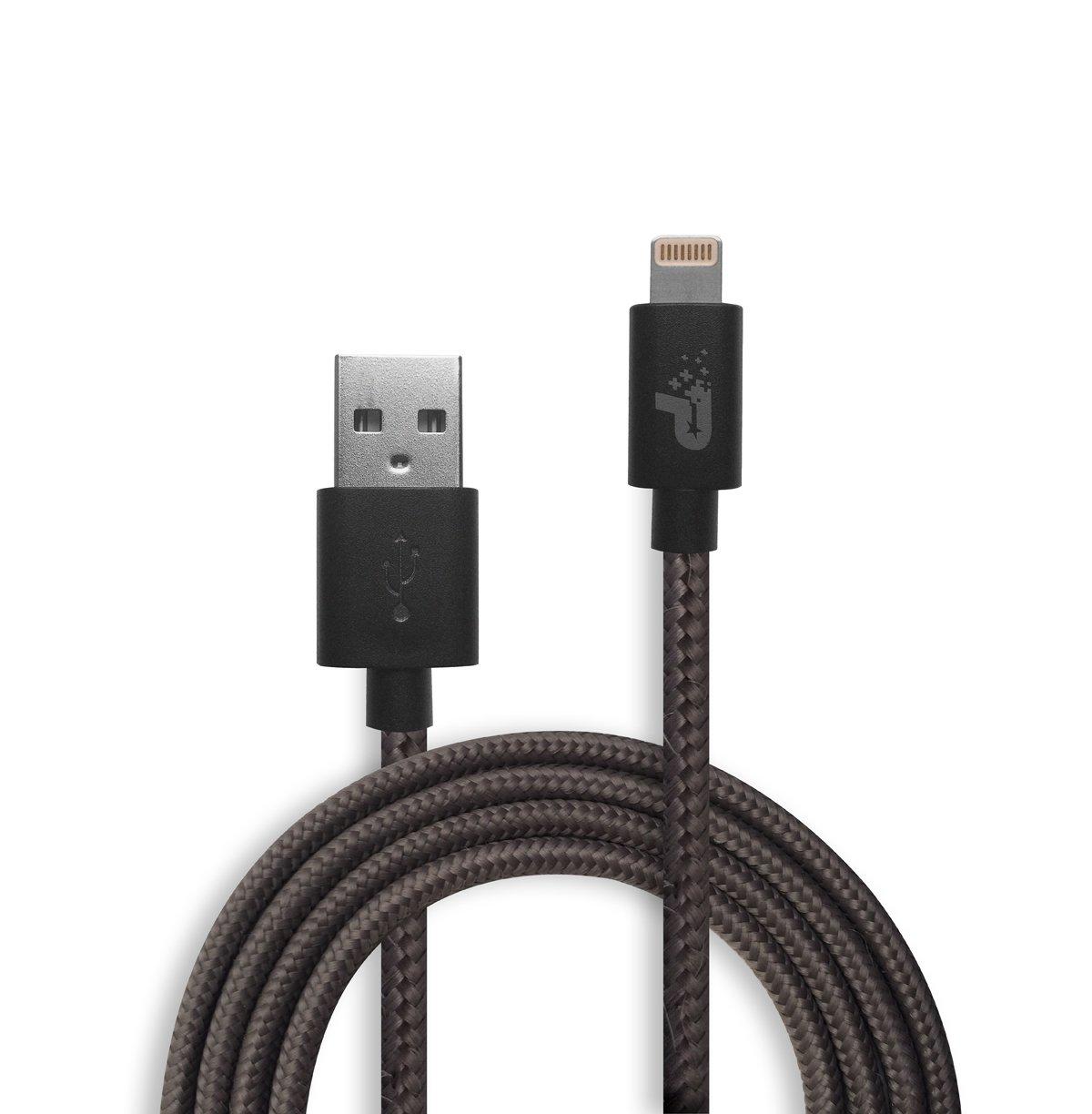 Patriot Woven USB to Lightning Cable 1 meter - Grey Price in Kuwait - Xcite