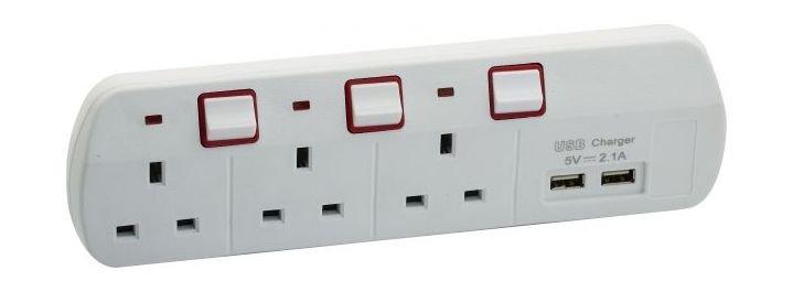 Datazone 3 Socket Power Extension 5 V 3 Meter - White (DZ-466013) Price ...