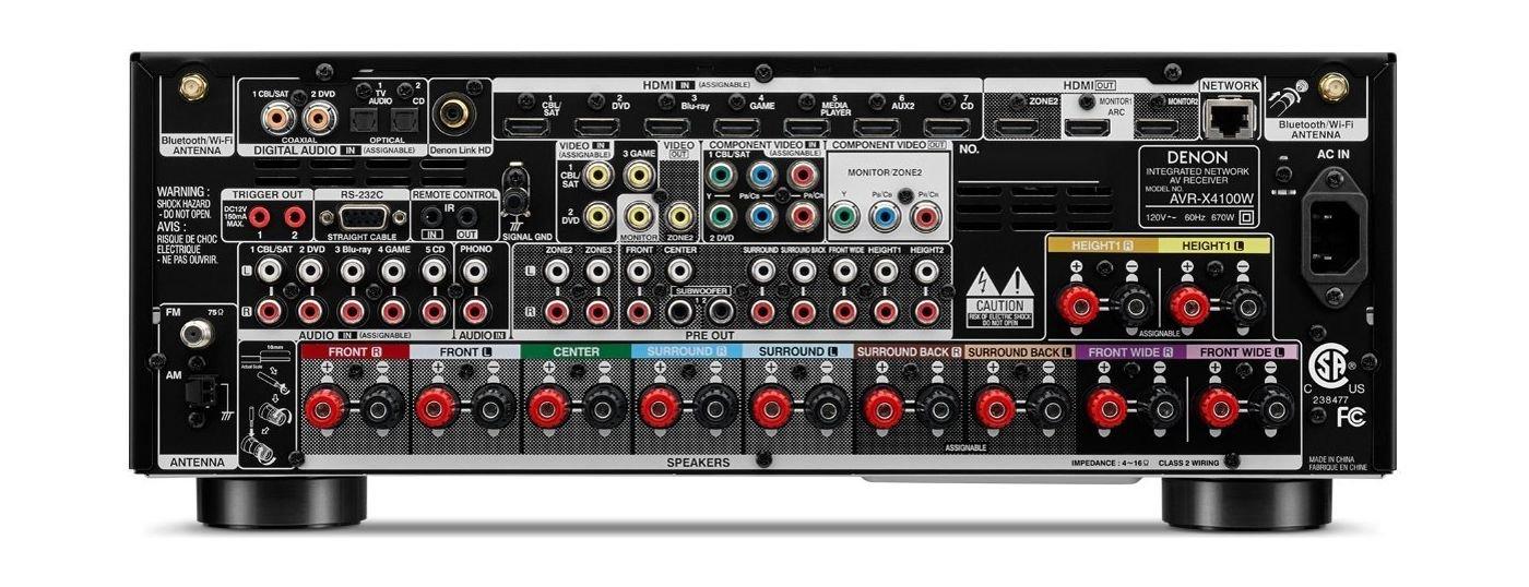 Denon Ultra-HD 7.2Ch 125W/Ch Wi-Fi Audio/Video Receiver (AVRX4100 ...
