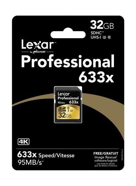 Lexar LSD32GCBEU633 Pro 32GB 633X SDHC Class 10 Memory Card Price in ...