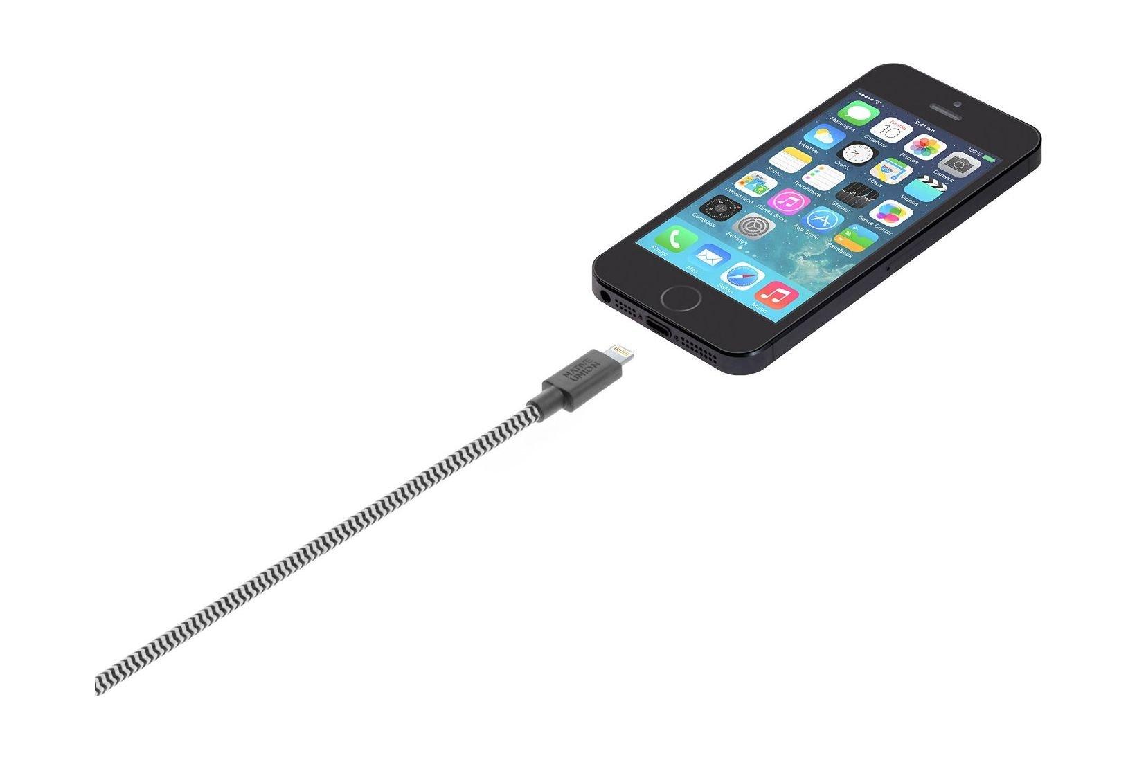 Native Union Belt Zebra Lightning to USB Cable 3m - White/Black Price in Kuwait - Xcite