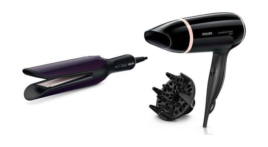 Philips Essential Care Hairdryer 1800W + Philips Tulip Shape Hair ...