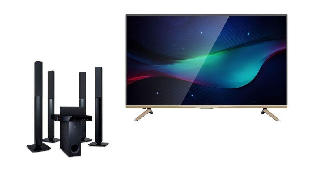 Wansa 55-inch UHD (2160p) Smart LED TV + LG 1000W 5.1CH Bluetooth DVD ...