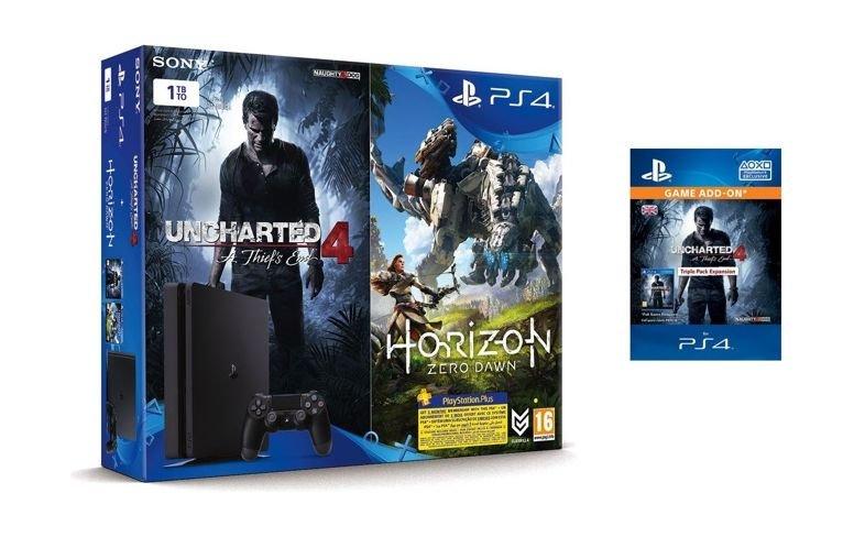 Sony PS4 Slim 1TB Console + Uncharted 4 + Horizon Zero Dawn + 3 Months ...