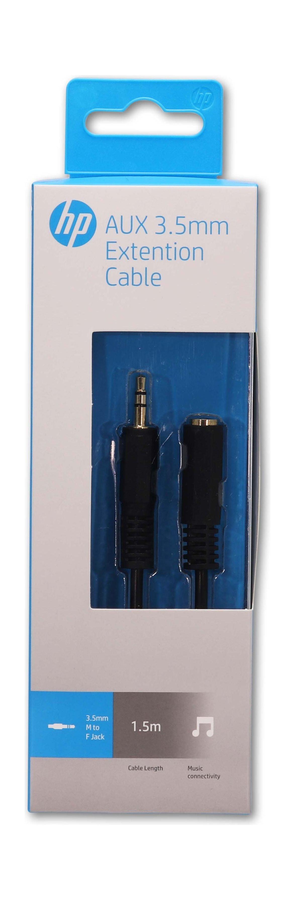 HP AUX 3.5mm Extension Cable 3-Meters - Black Price in Kuwait - Xcite