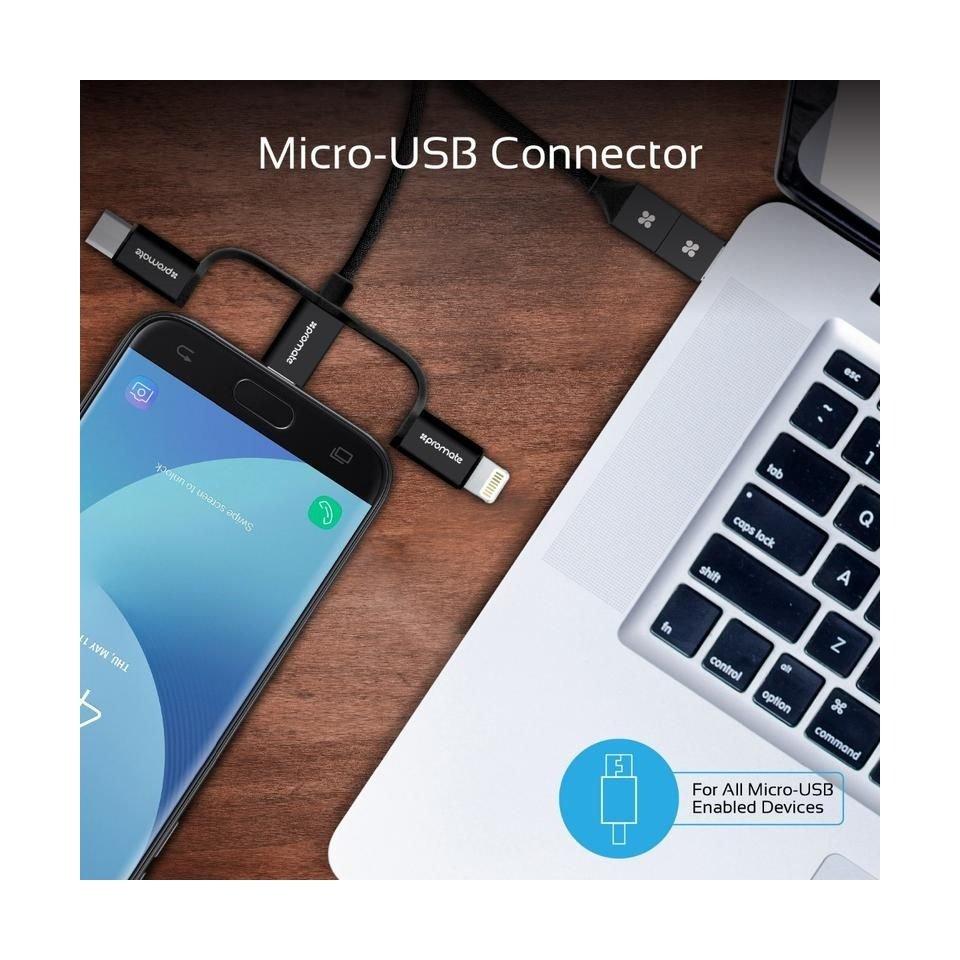 Promate UniLink-Trio2 3-in-1 Smart USB Cable - Silver Price in Kuwait ...