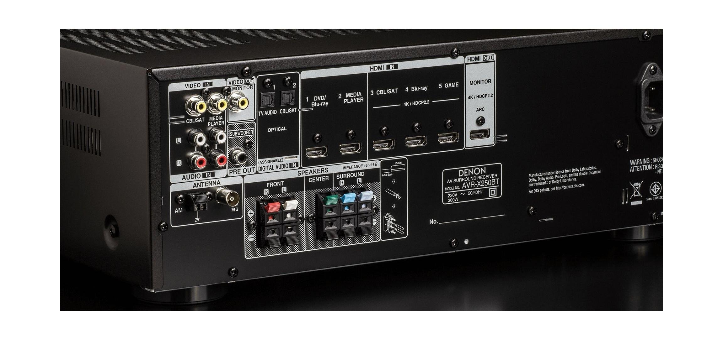 AVR-X250BT 5.1 Ch. 4K Ultra HD AV Receiver with Bluetooth | Xcite Kuwait