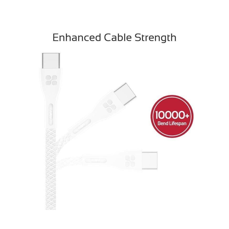 Promate PowerBeam-C 1.2 Meter USB-C Cable - White Price in Kuwait - Xcite