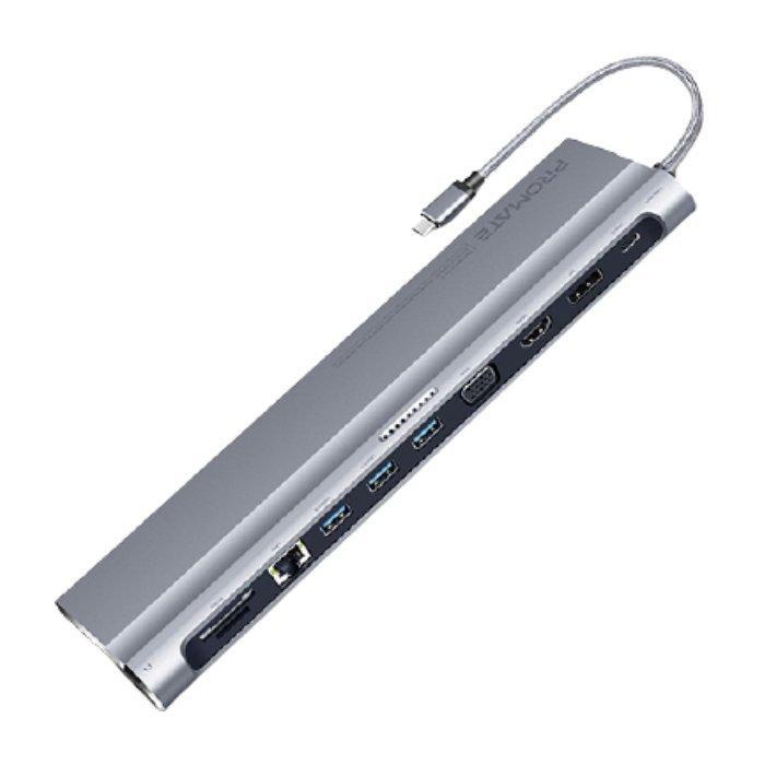 Promate BaseLink-C All-in-1 USB-C Docking Station with 87W Power ...