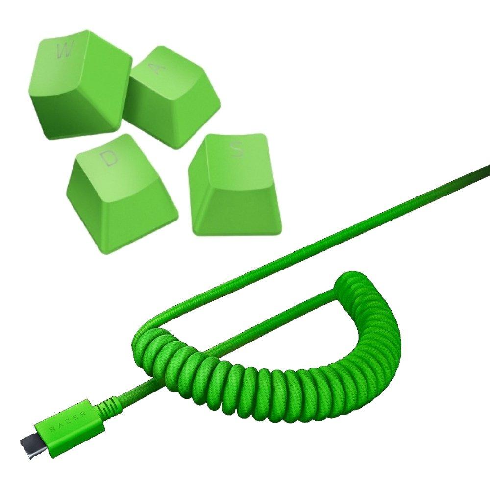 Razer PBT Keycap Coiled Cable Set Green | Xcite Kuwait