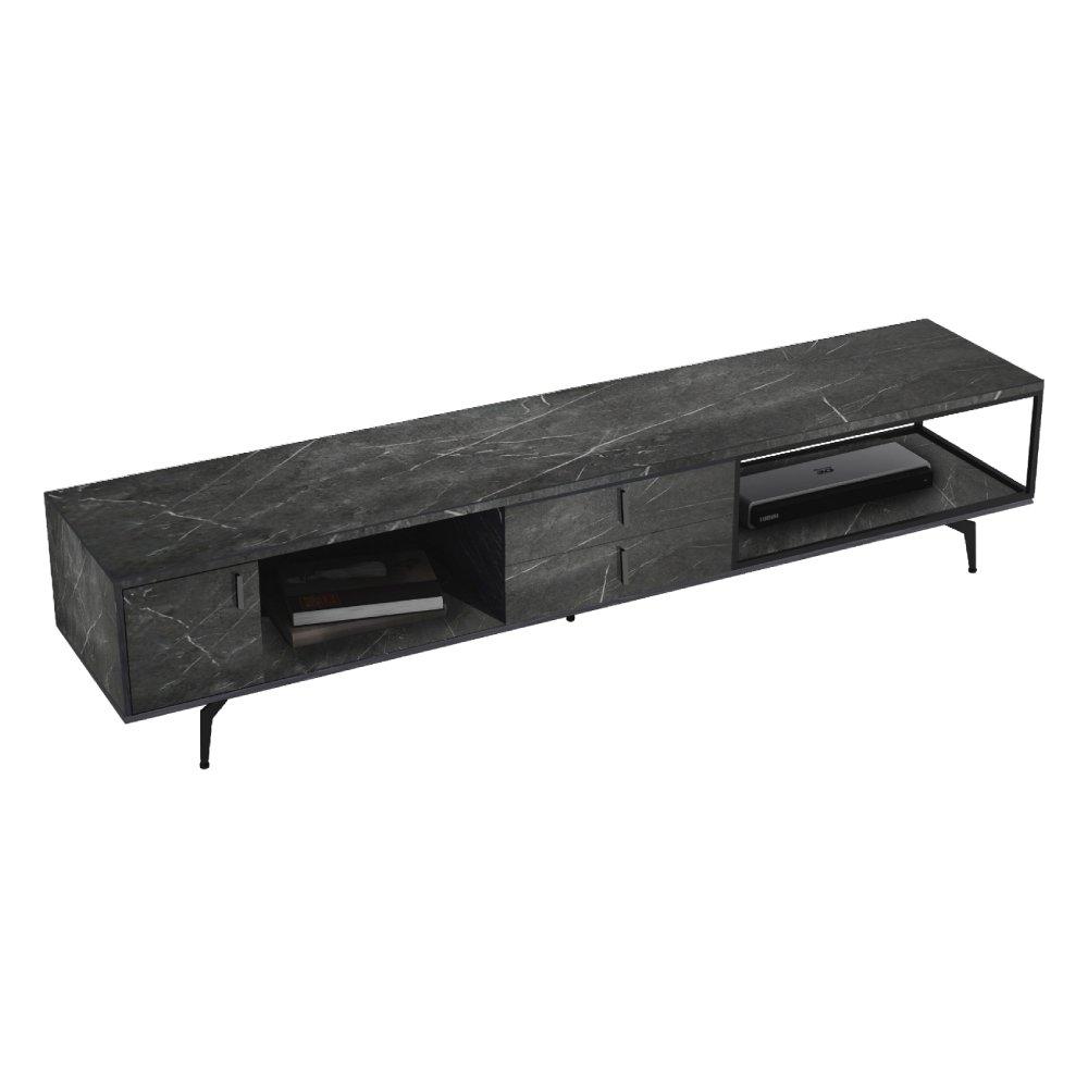 Wansa 98-inch TV Stand - 80kg - Black Price | Shop Online - Xcite Kuwait