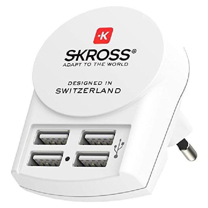 Skross EU USB Charger, 4 Type A Ports White Price - Xcite Kuwait