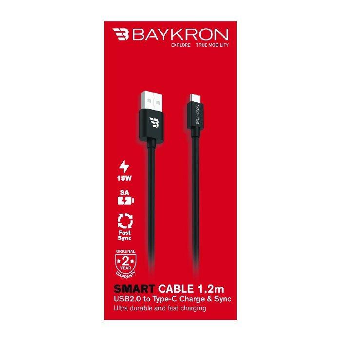 BAYKRON 1.2M Smart USB-C to USB-A Black Price - Xcite Kuwait