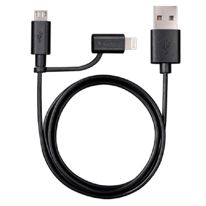 VARTA Speed Charge & Sync Lightning+Micro USB Cable| Xcite
