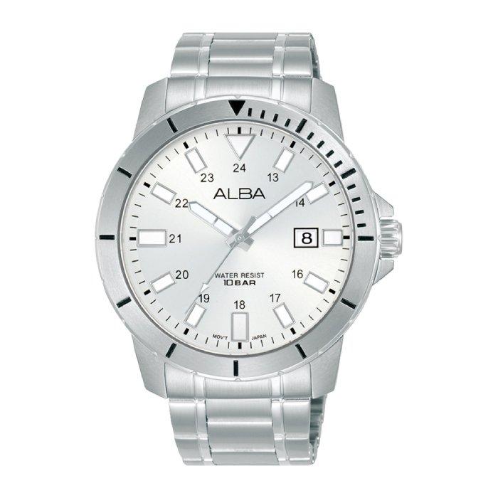 Alba active watch for men, analog, 43mm, stainless steel strap ...
