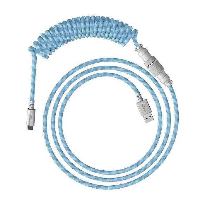 HyperX USB-C Coiled 1.37m Cable – Light Blue/White | Xcite