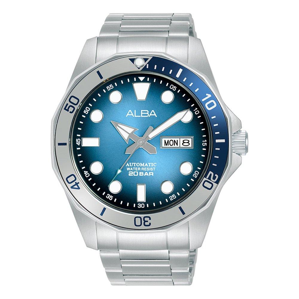 Alba mechanical watch for men, analog, 43mm, stainless steel strap ...