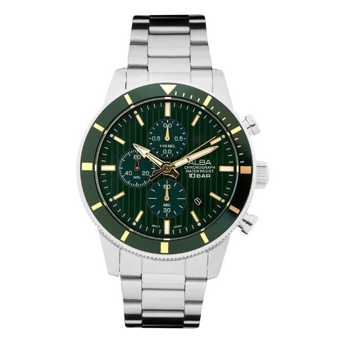 Alba active watch for men, analog, 45mm, stainless steel strap ...