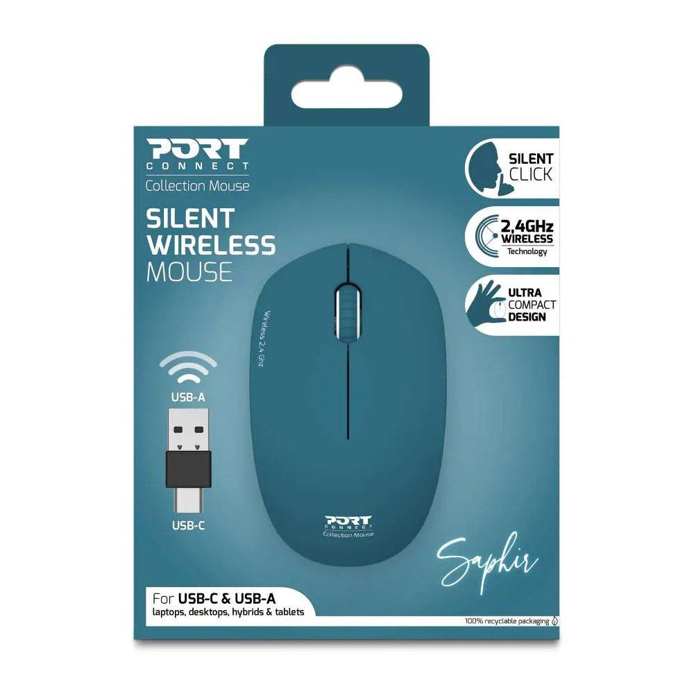 Port Silent Wireless Mouse, 2.4GHz - Saphire| Xcite Kuwait