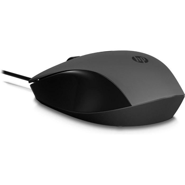 HP 150 Optical Wired Mouse, 240J6AA - Black| Xcite Kuwait