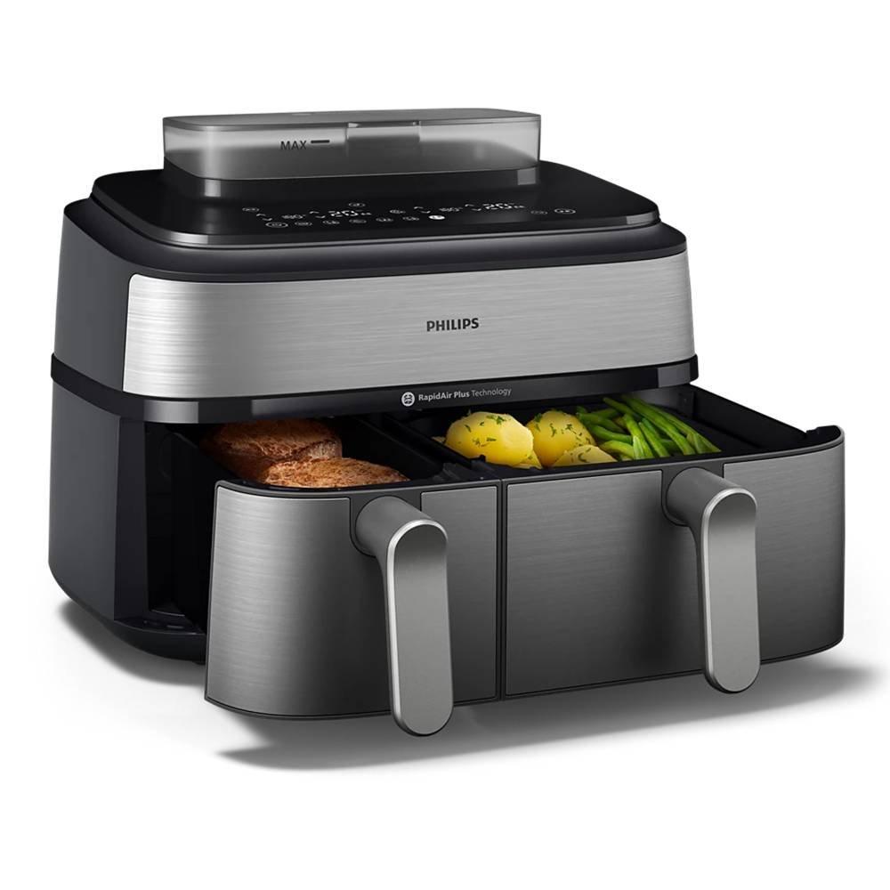 Philips Dual Air Fryer, 2300W, 9L, NA555/09 – Black | Xcite