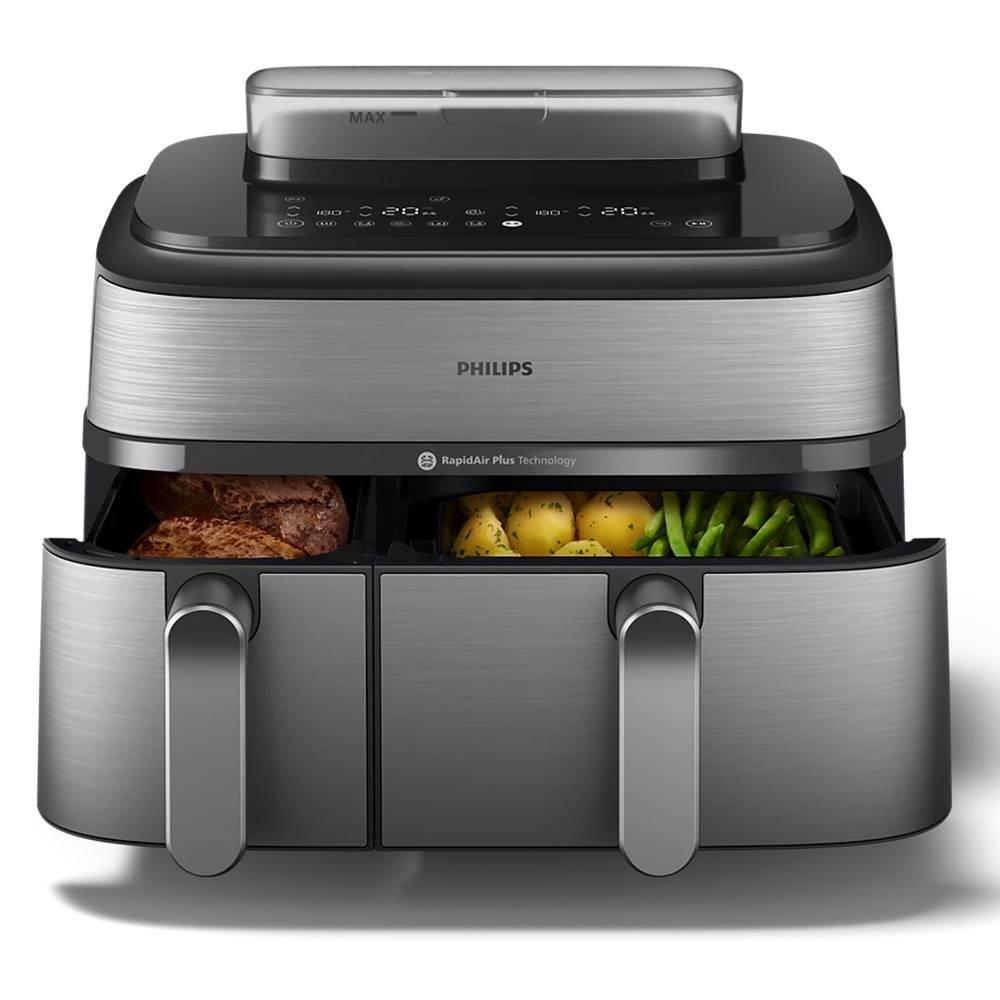 Philips Dual Air Fryer, 2300W, 9L, NA555/09 – Black | Xcite