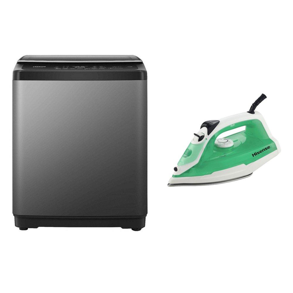 Hisense Bundle of Top Load Washer + Steam Iron| Xcite