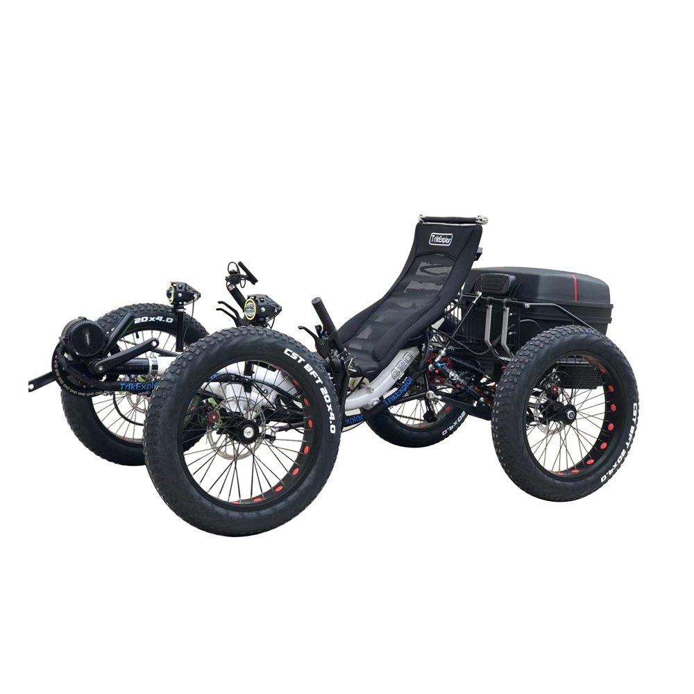 Pre-Order TrikExplor Fat Tire Recumbent Quad in Black| Xcite