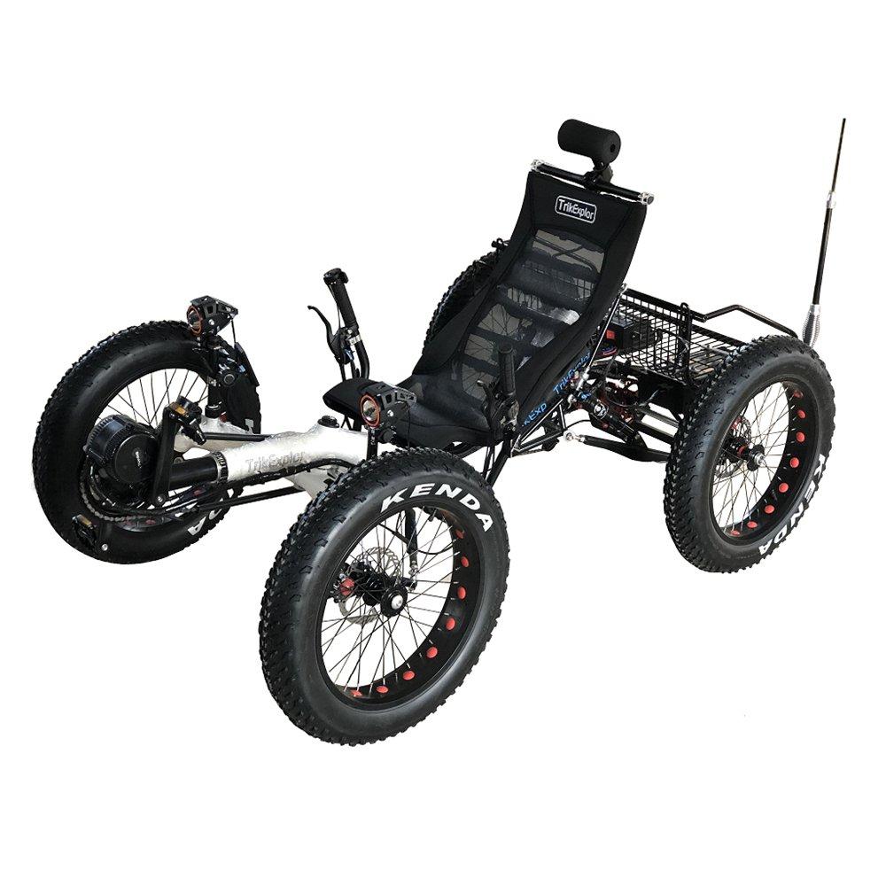 Pre-Order TrikExplor Fat Tire Recumbent Quad in Black| Xcite